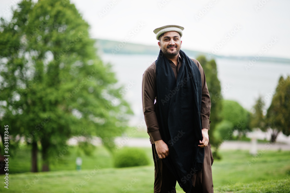 Pakistani pathan man wear traditional clothes. Stock Photo | Adobe Stock