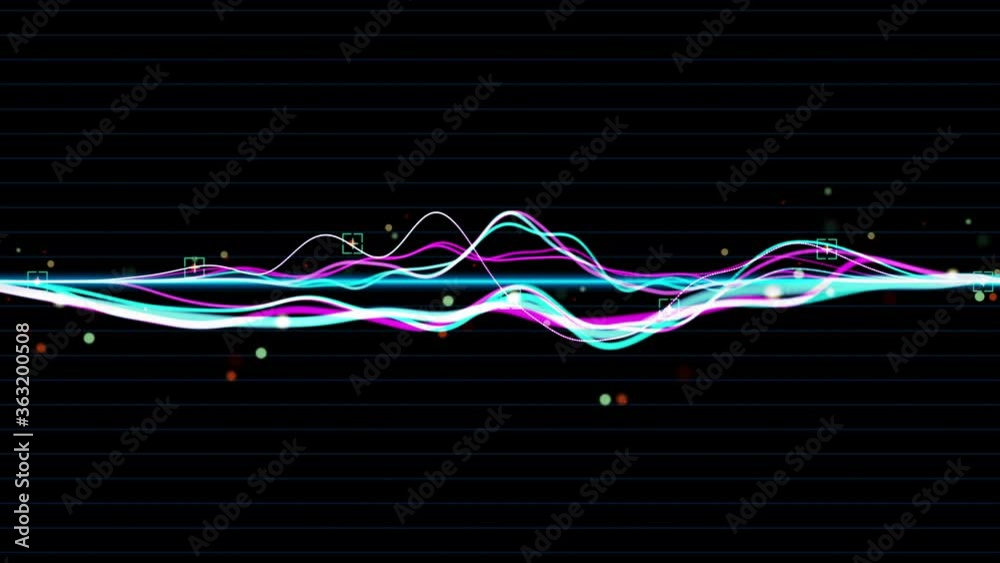 audio waveform animation spectrum sound equalizer 3D rendering ...