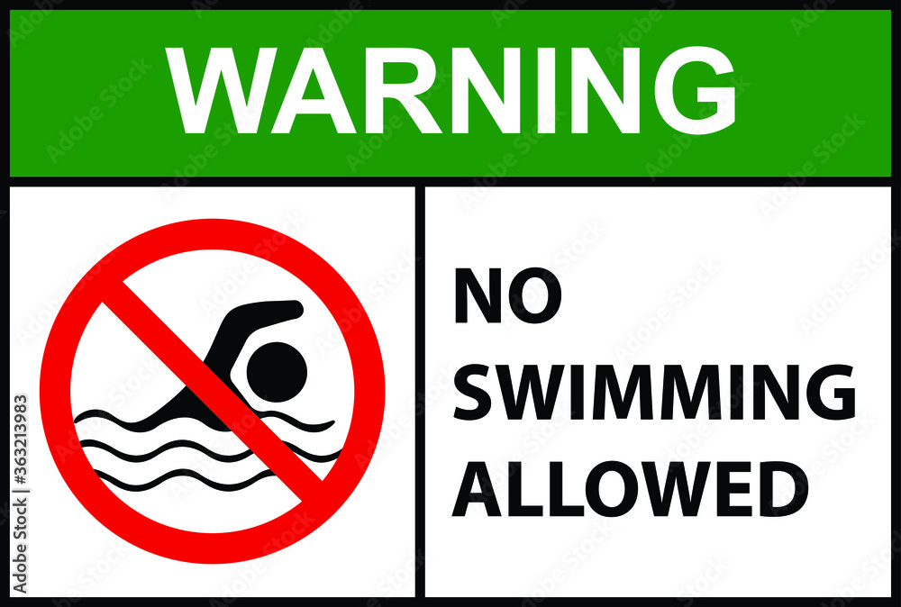 NO SWIMMING ALLOWED DO NOT SWIM BANNED PROHIBITED DEEP WATER FLASH ...