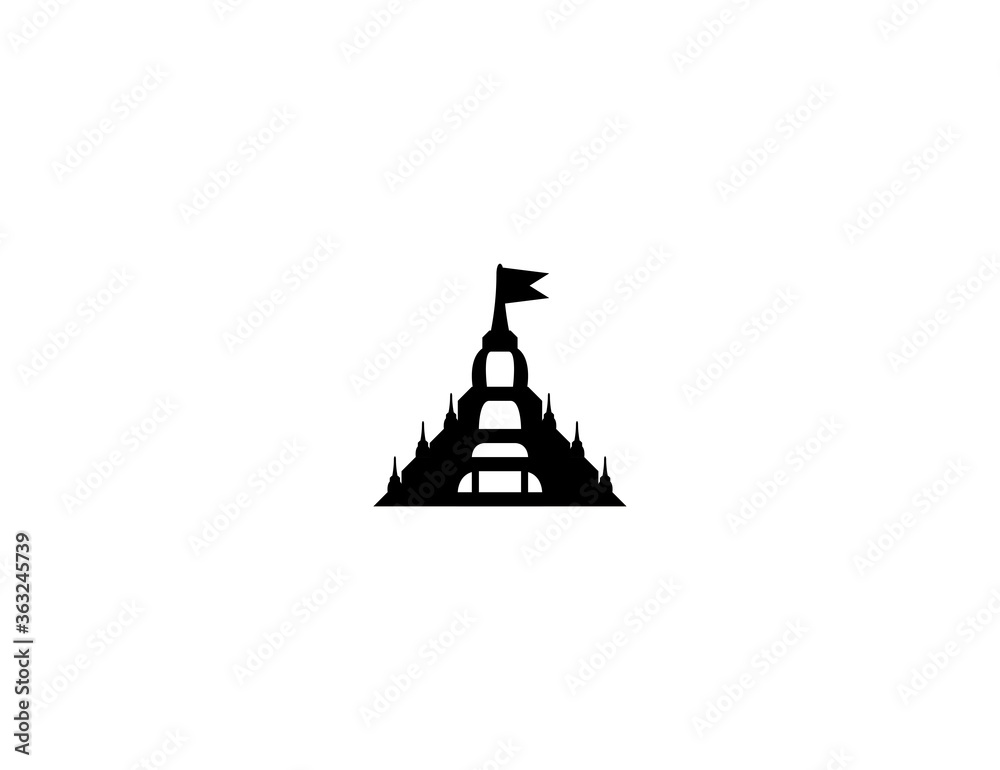 Hindu Temple icon vector flat symbol Temple illustration Religion ...