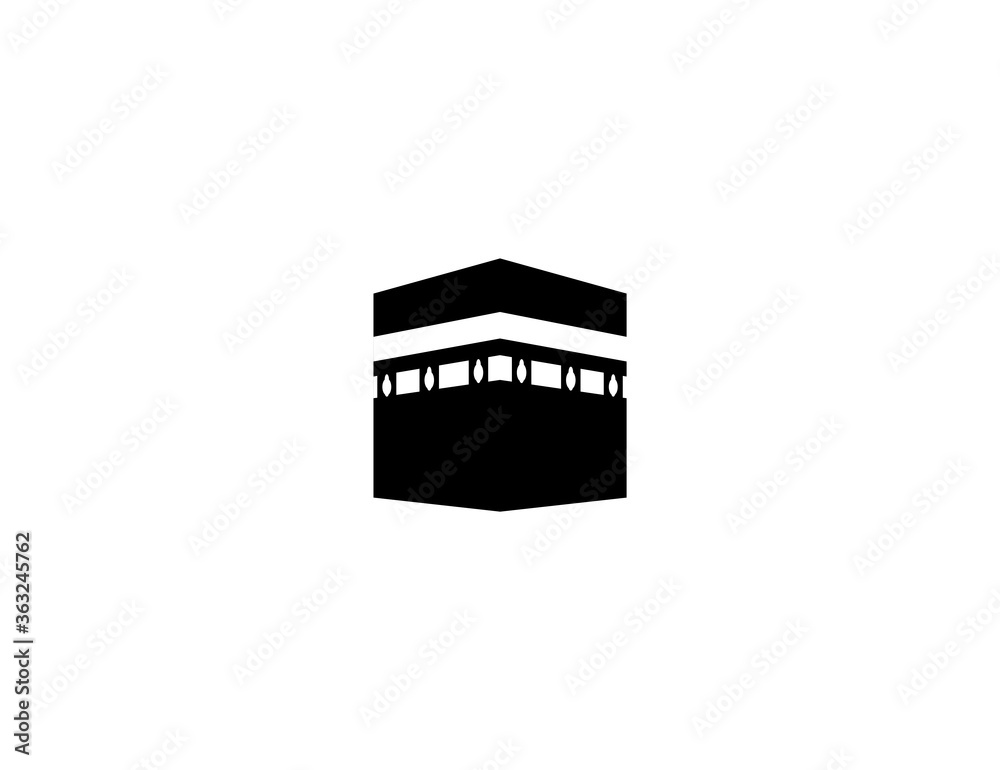 Kaaba vector icon. Isolated Kaaba Mecca illustration. Islamic religion ...