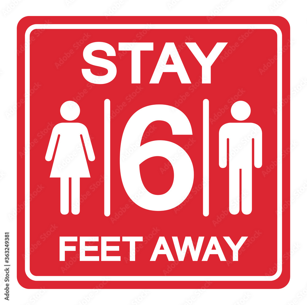 Stay 6 Feet Away Symbol Sign, Vector Illustration, Isolate On White ...