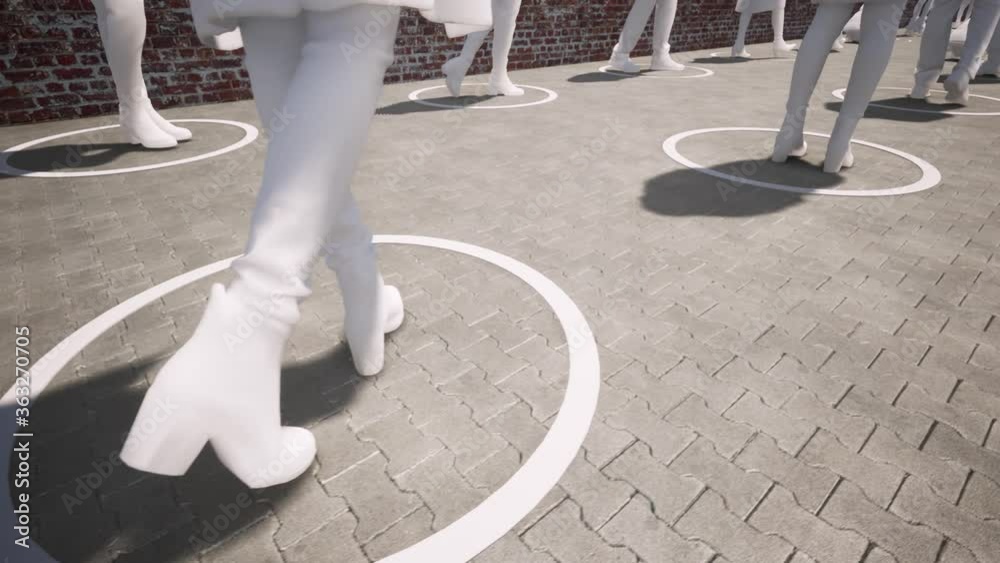 Vidéo Stock Concept or conceptual 3d render of people standing in line ...