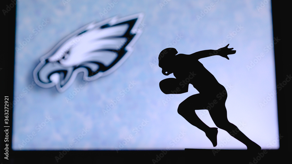 Philadelphia Eagles. Silhouette of professional american football ...