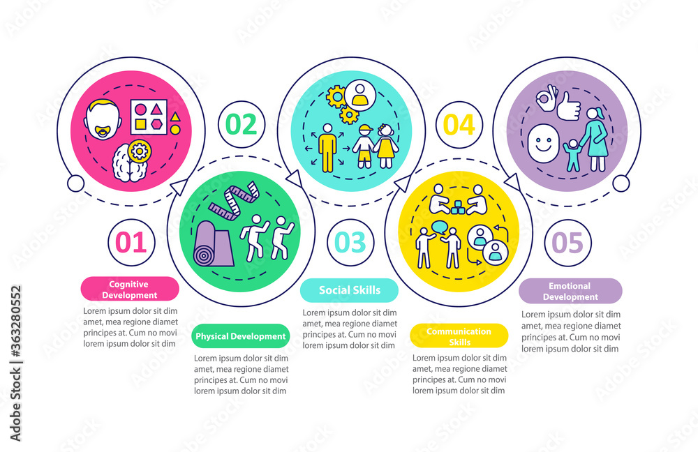 Children preschool education tasks vector infographic template ...