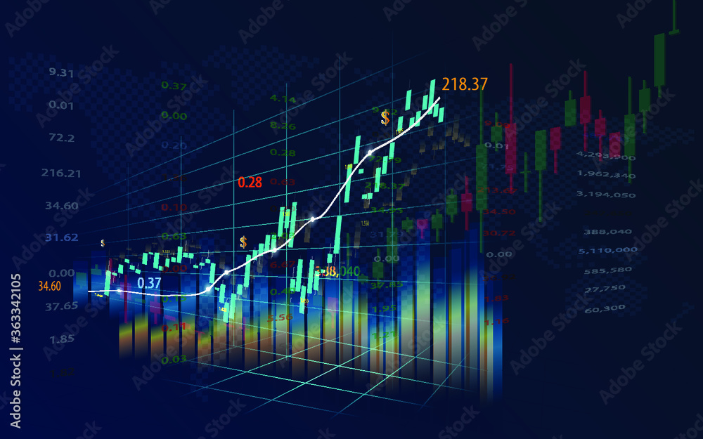Stock market or forex trading graph in graphic concept, vector ...
