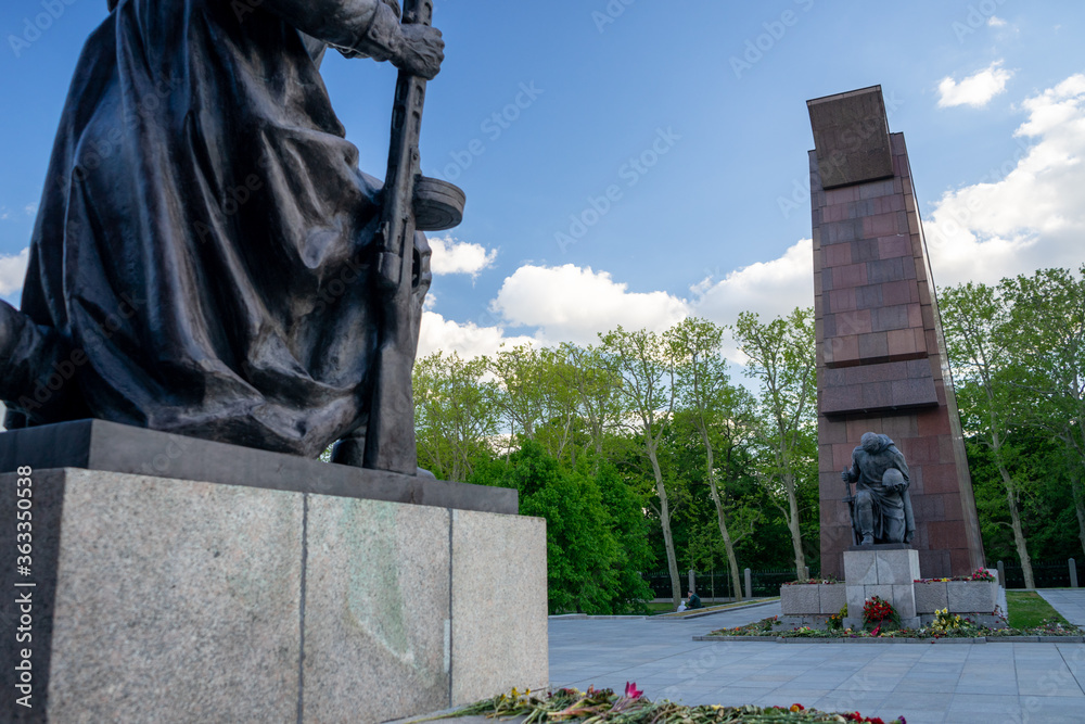BERLIN, GERMANY May 14, 2020. The Soviet War Memorial in Treptower Park ...