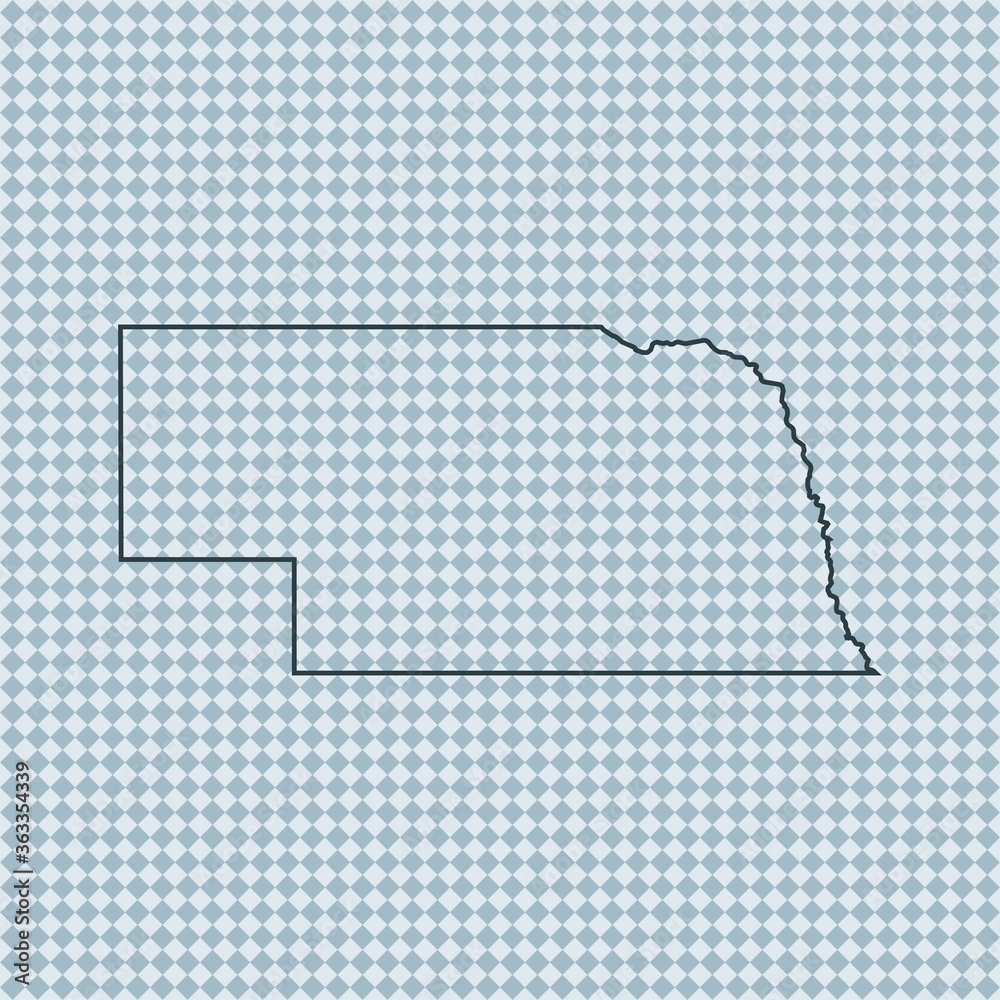 vector illustration map of Nebraska Stock Vector | Adobe Stock
