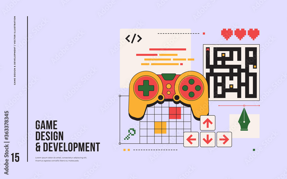 Concept of game design and development of computer games. Digital ...