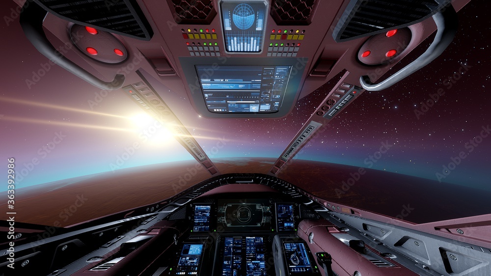 view from the cockpit of a spaceship, cockpit spaceship background ...