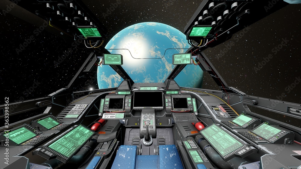 view from the cockpit of a spaceship, cockpit spaceship background ...