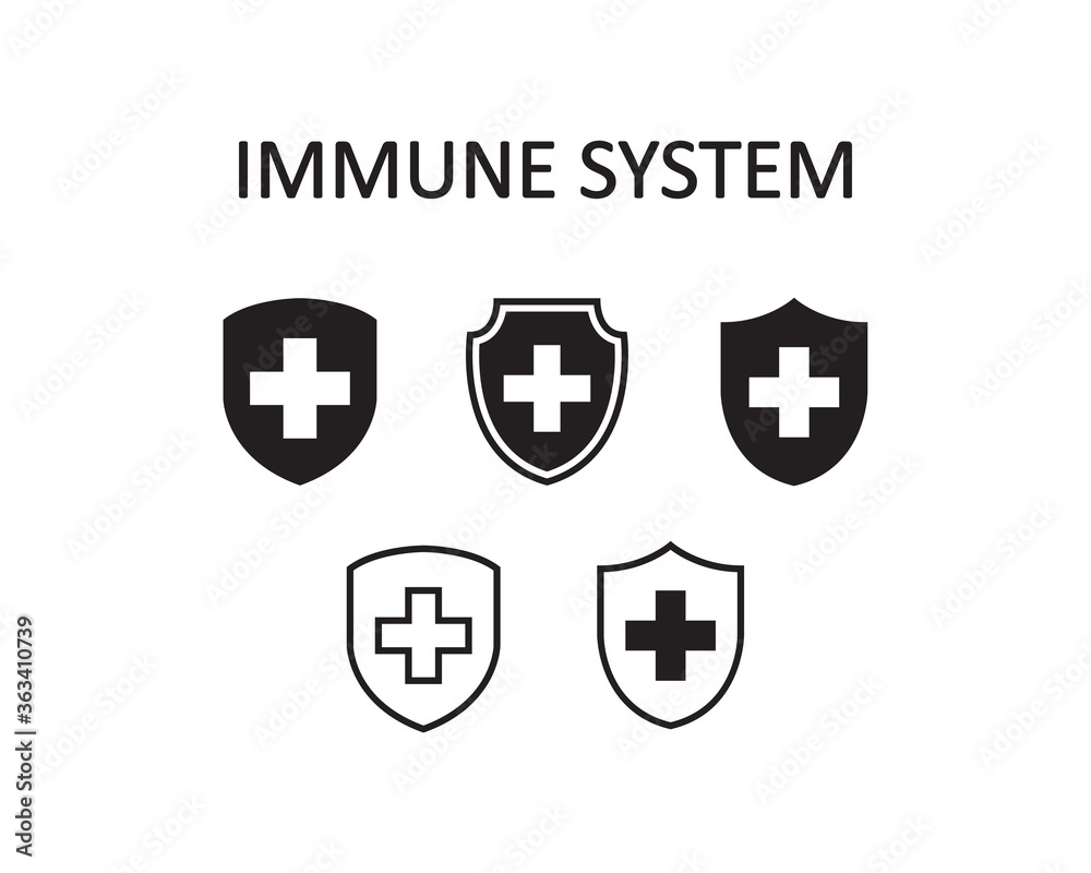 Immune system icon set. Vector graphic illustration. Suitable for ...