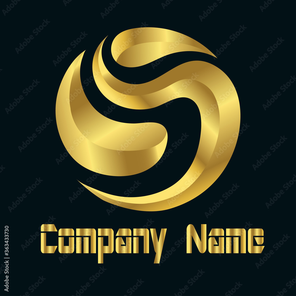Vector logo design golden ball in eps 10. Simple template and ready to ...