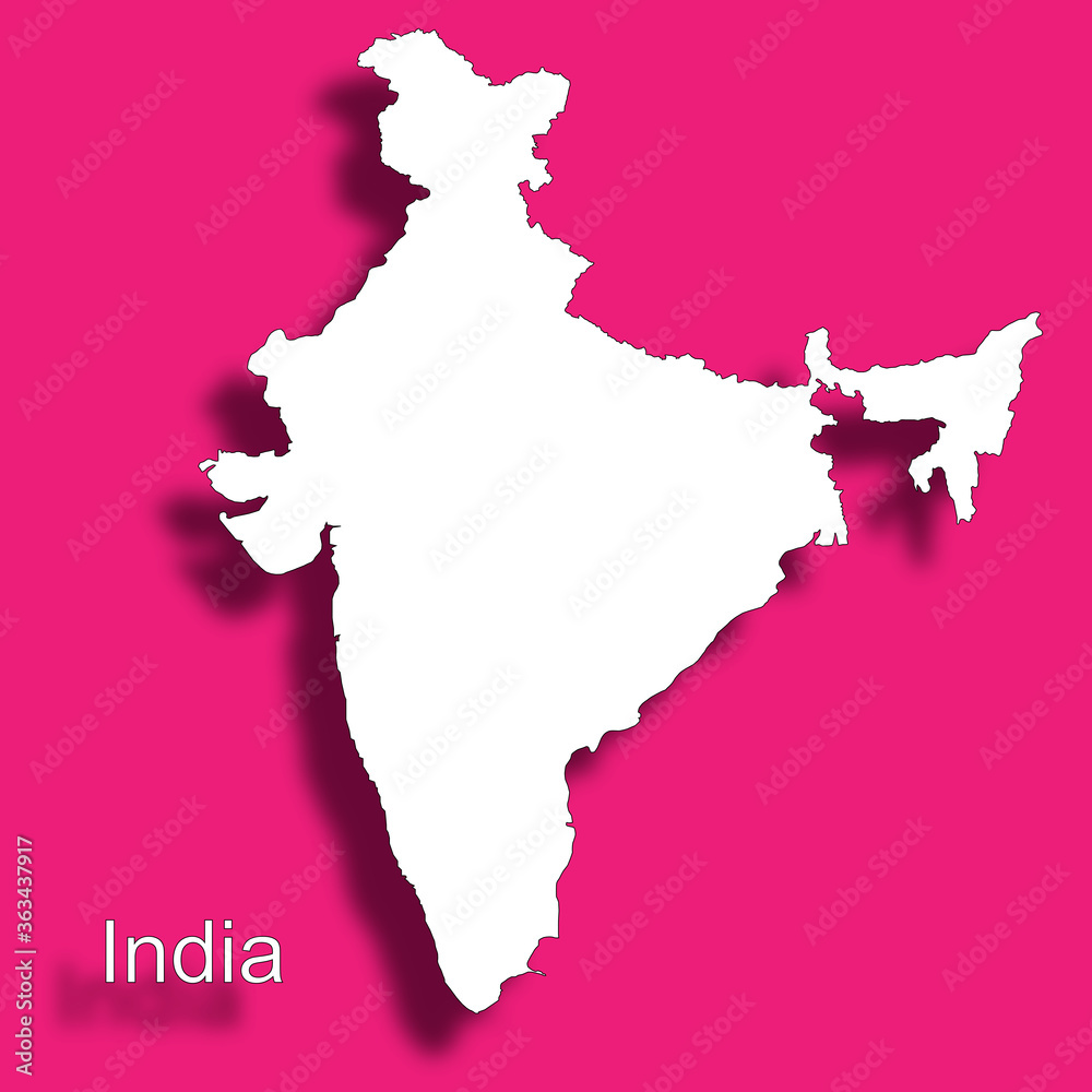 india map white pink background Stock Illustration | Adobe Stock