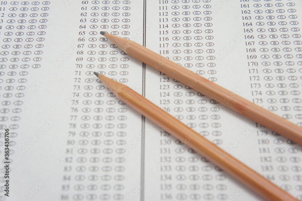 unmarked optical answer sheet Stock Photo | Adobe Stock