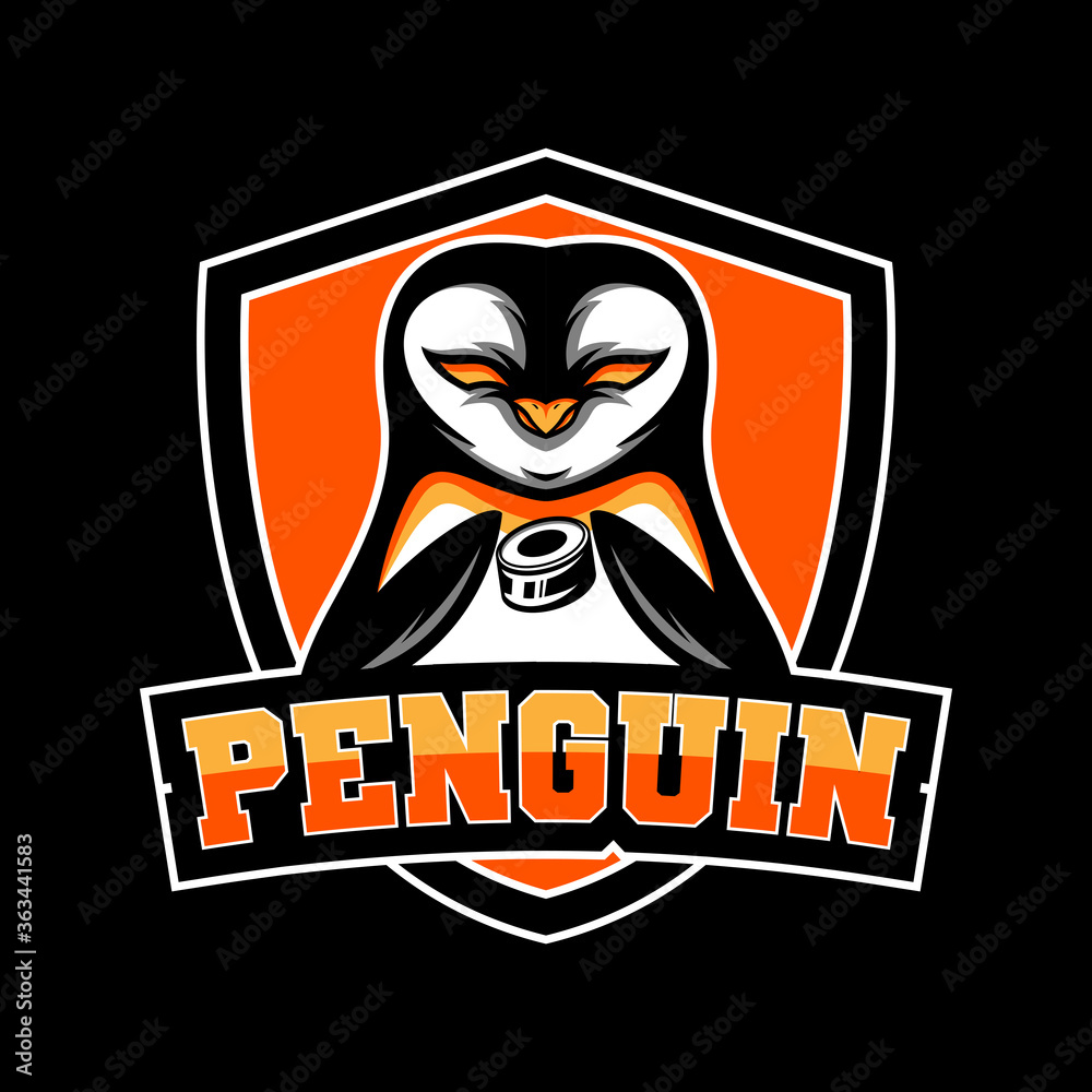 penguin hockey team mascot logo Stock Vector | Adobe Stock