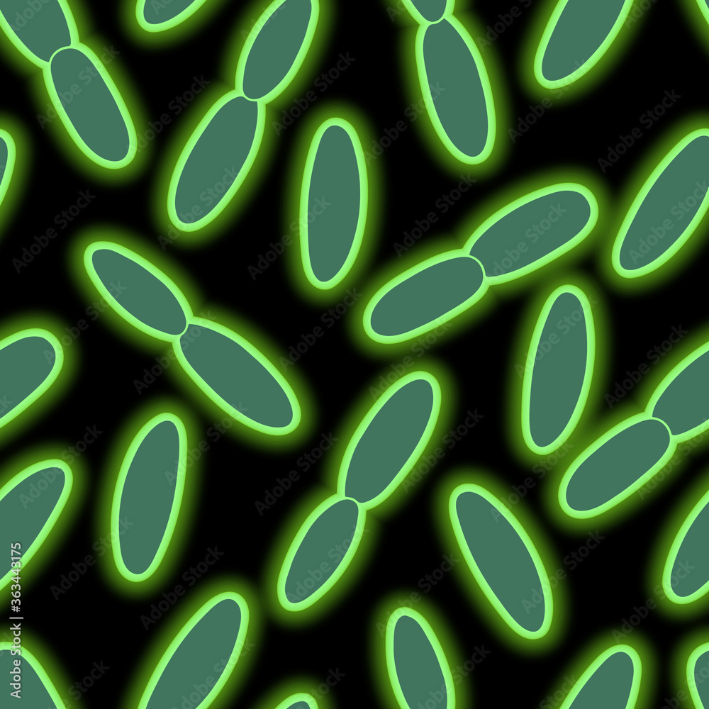 Plague wand. Vector illustration. Bacterium under fluorescence ...
