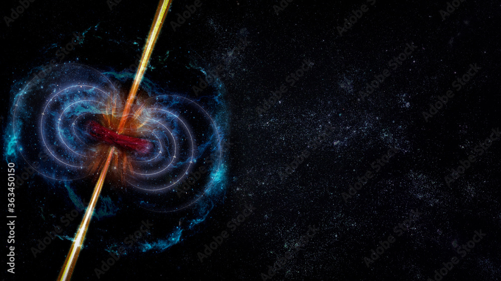 Abstract space wallpaper. Black hole with infinity curves lines in ...