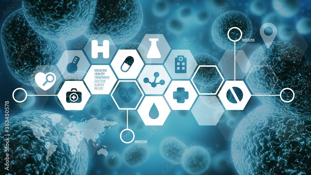 Human system cells molecular structure and medical illustration Stock ...