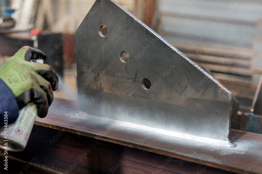 Magnetic particle (MPI) test to the fillet weld. This inspection (MPI ...