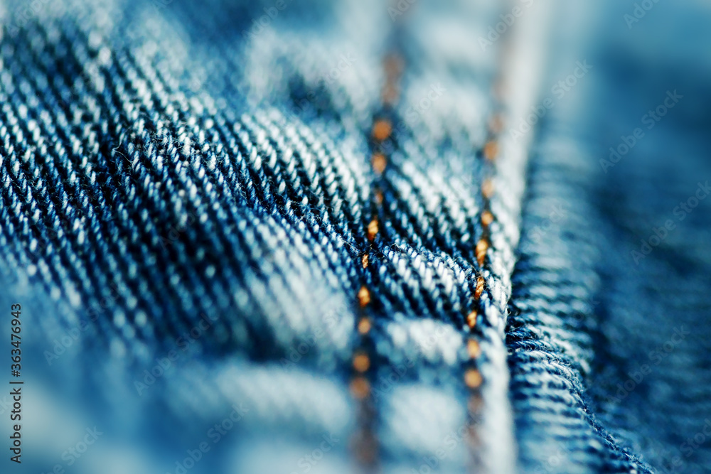 Jeans denim texture close up , focus only one point , soft blured ...