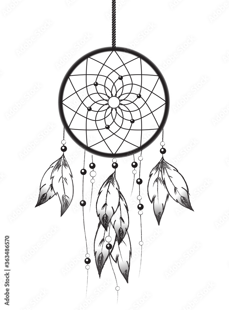 Dreamcatcher isolated on white background. Native American style ...
