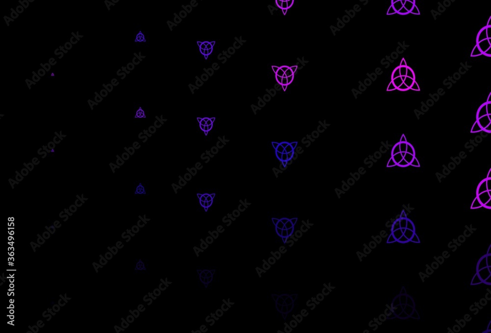 Dark Purple vector background with occult symbols. Stock Vector | Adobe ...