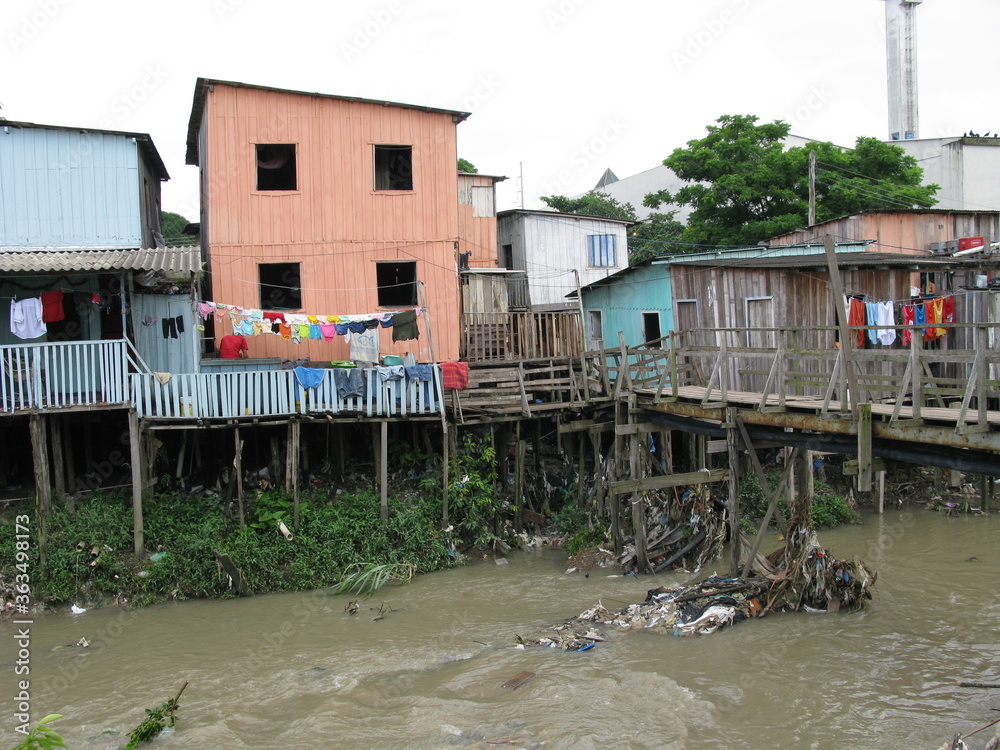 Shanty town in Manaus Amazonia, Brazil - A favela is a specifically ...