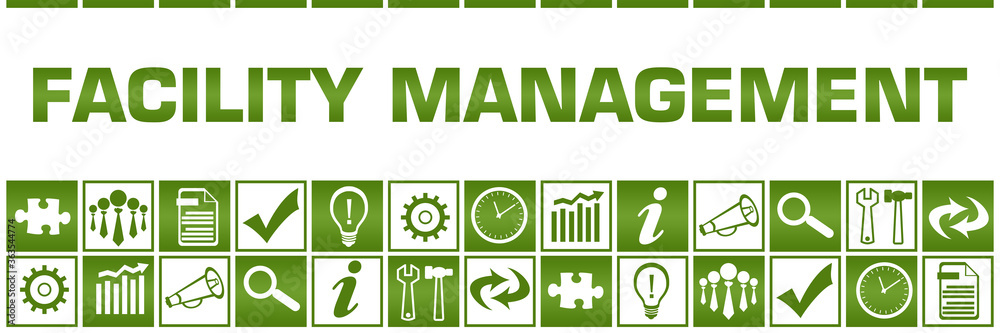 Facility Management Green White Box Grid Business Symbols Stock ...