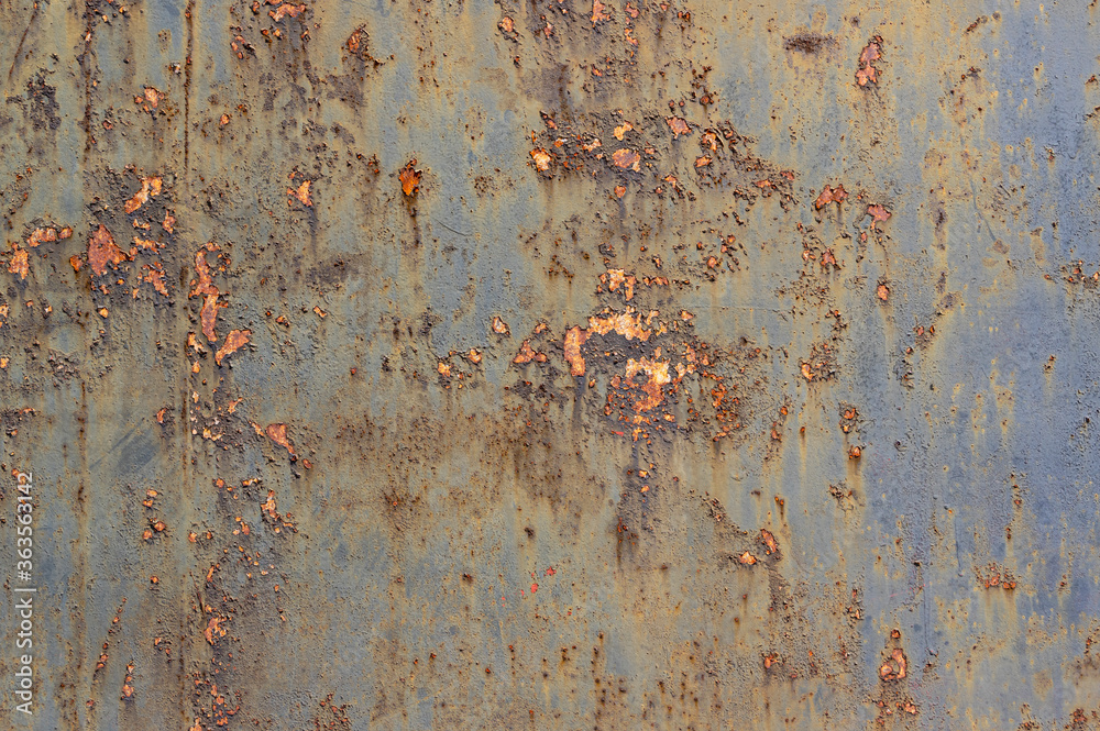 Old, rusty, rough metal texture covered in patches of peeling off old ...