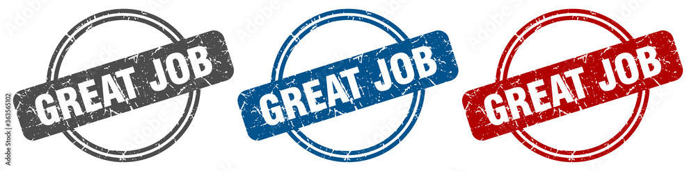 great job stamp. great job sign. great job label set Stock Vector ...