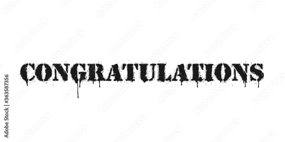 Congratulations lettering. Vector graffiti lettering on white ...
