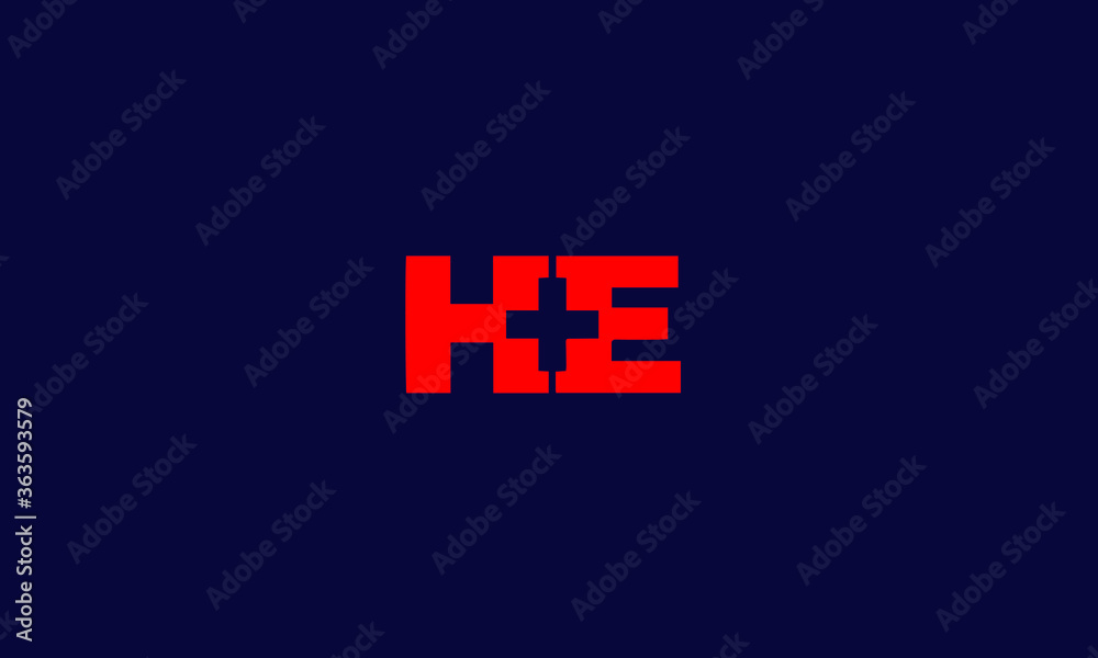 Alphabet letter icon symbol monogram logo HE Stock Vector | Adobe Stock