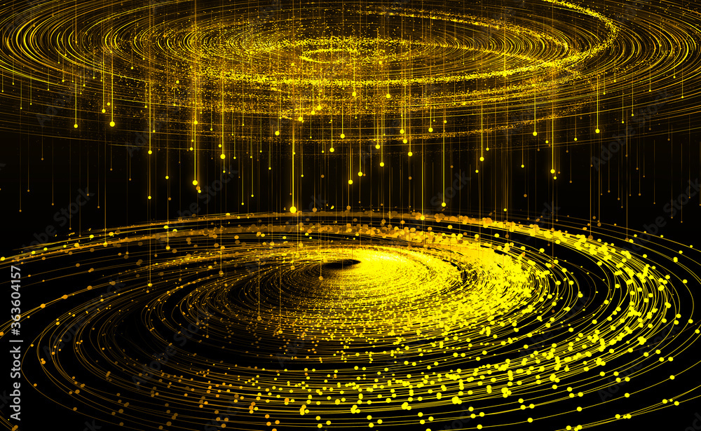 Dot line glowing particle vortex, internet technology big data ...