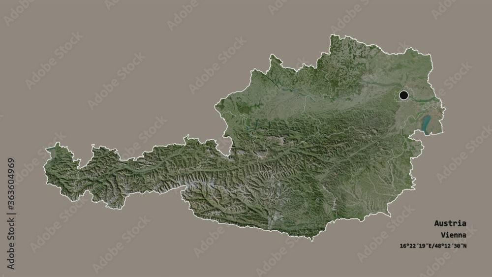 Video Stock Tirol, state of Austria, with its capital, localized, outlined and zoomed with ...