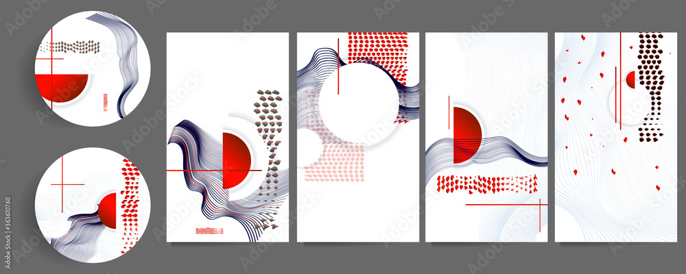 Poster design Japanese style templates set invitations to lines ...