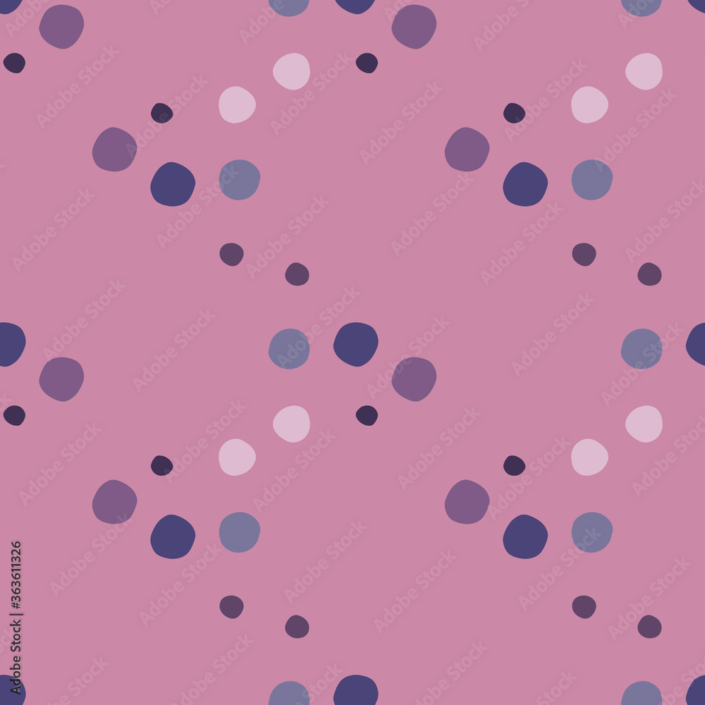 Zig zag located polka dot seamless pattern. Small and middle dots in ...
