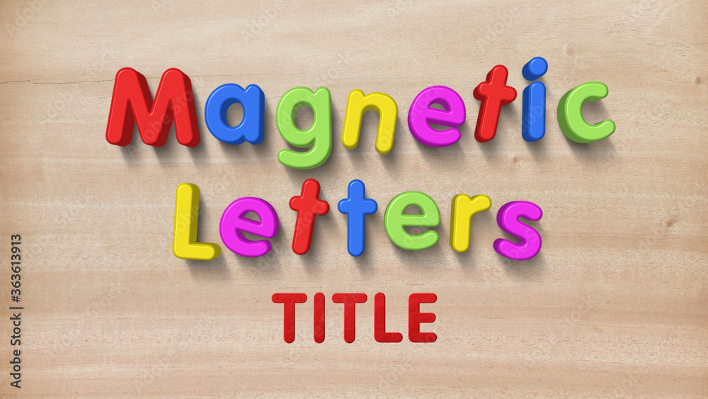 Kids Magnetic Letters Title Stock Template | Adobe Stock