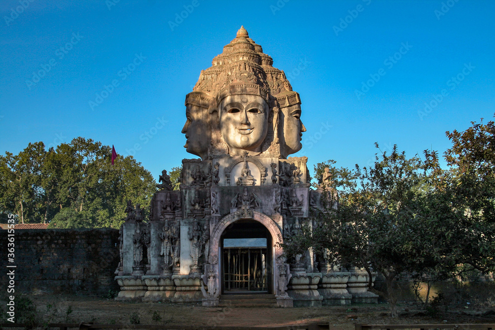 Shri yantra temple amarkantak, trimukhi temple. Stock Photo | Adobe Stock