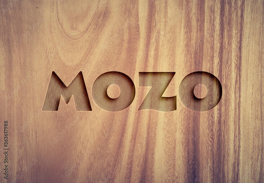 Light Wood Cut Out Effect Logo Mockup Stock Template | Adobe Stock