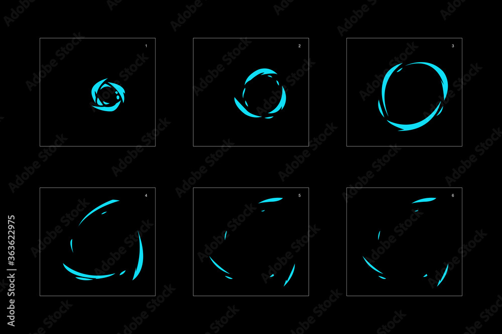 Shine water effect. Water explosion animation effect. Animation sprite ...