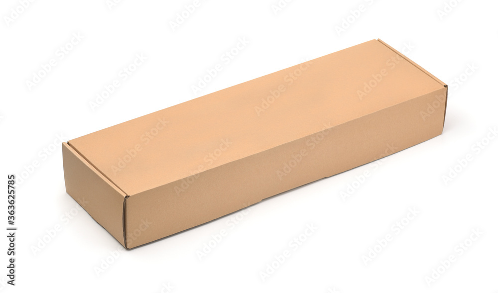 Long blank brown packaging cardboard box Stock Photo | Adobe Stock