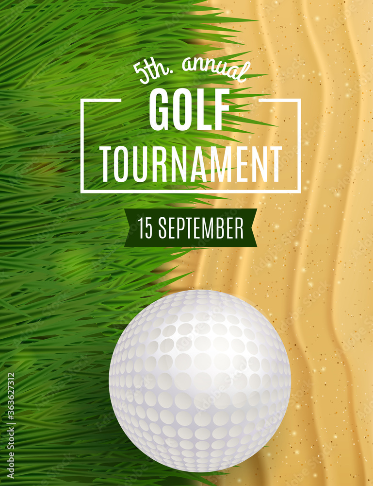 Golf tournament poster template. Flyer design. Vector illustration ...