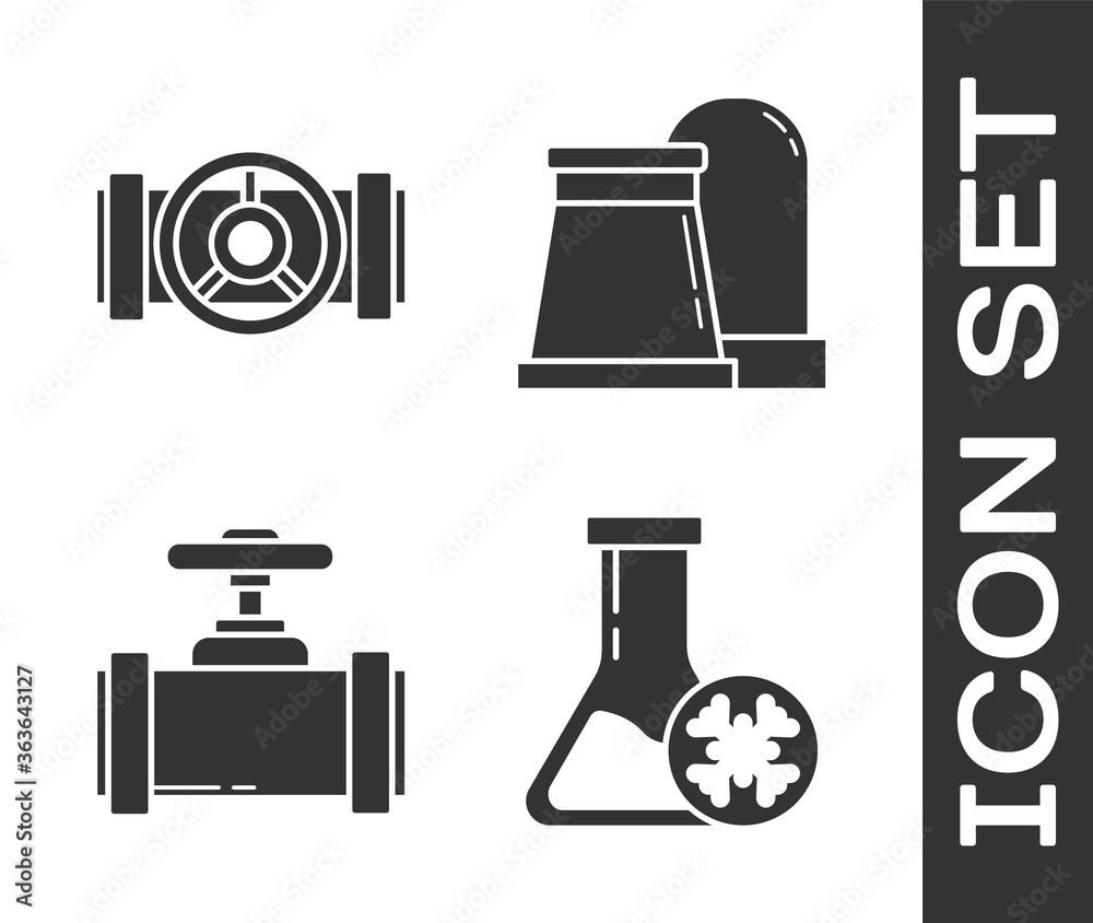 Set Antifreeze test tube, Industry metallic pipes and valve, Industry ...