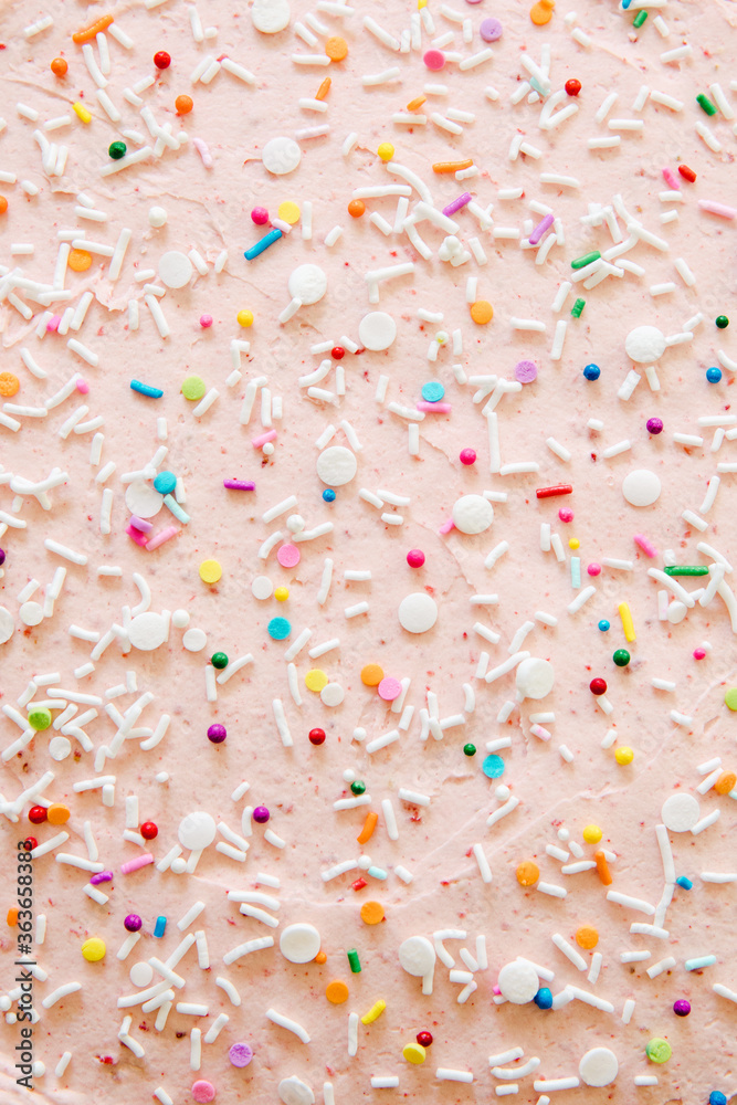 homemade birthday cake with sprinkles Stock Photo | Adobe Stock