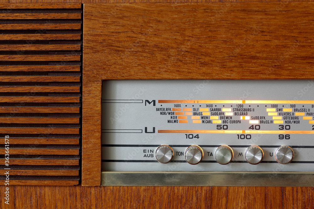 Vintage teak radio from the sixties Stock Photo | Adobe Stock