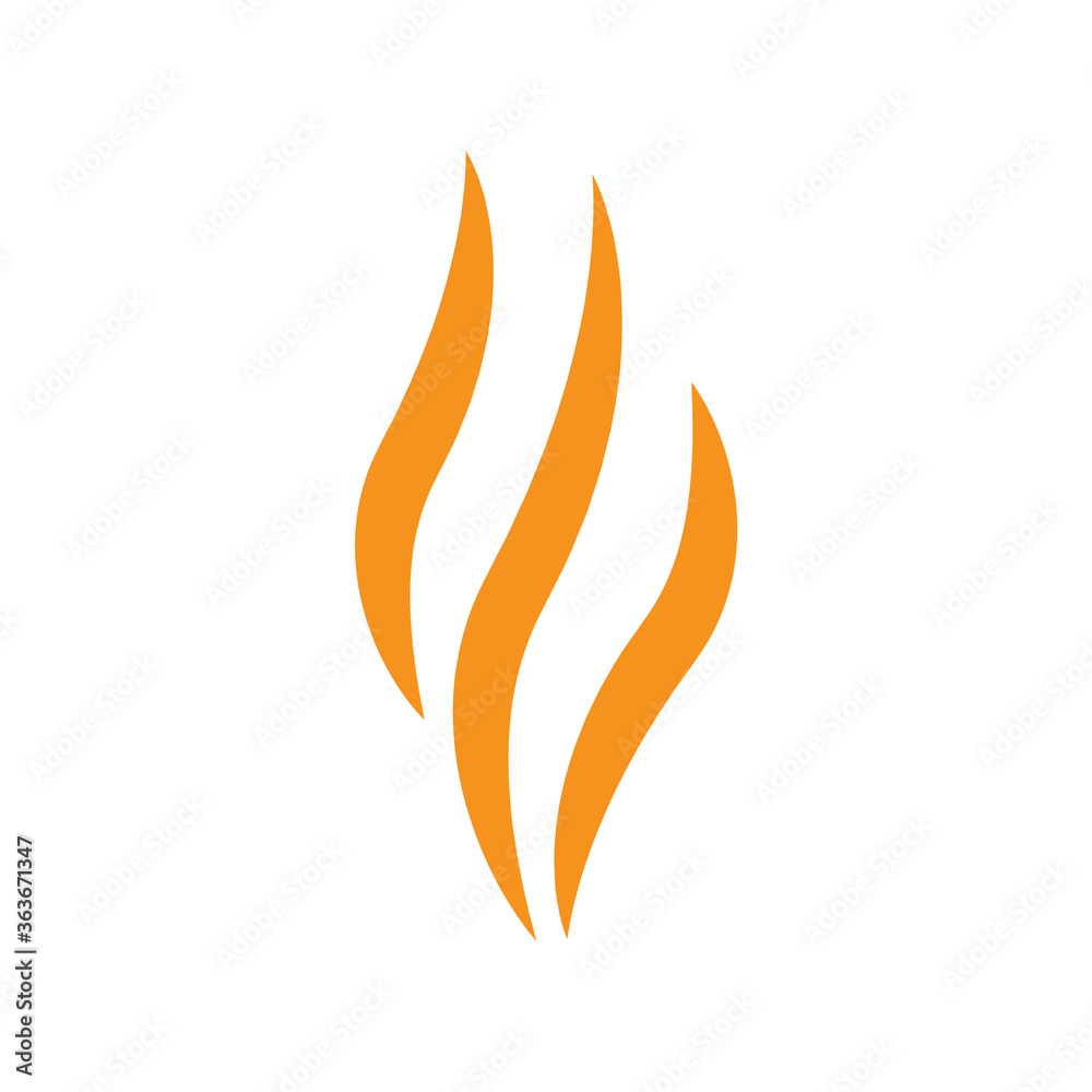 Steam icon vector isolated on white background. Orange steam icon for ...