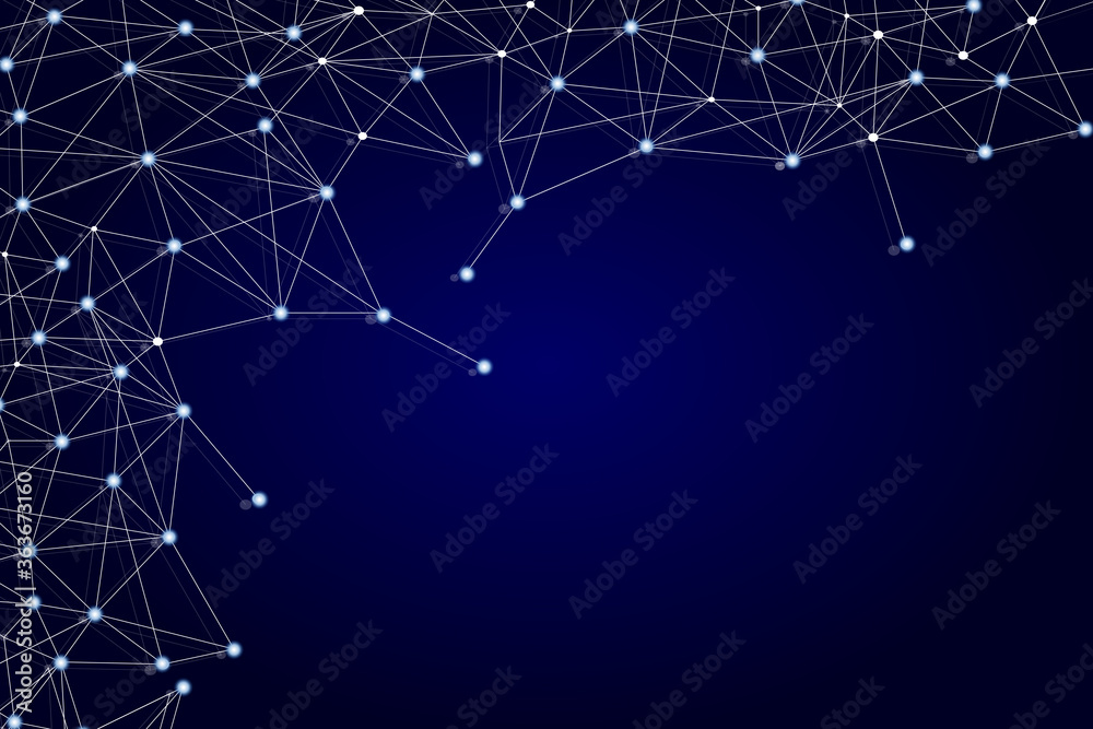 Vetor de Network connect background, abstract vector. Digital network background with dots and ...
