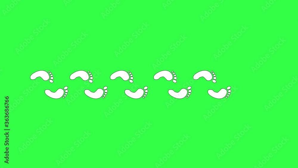 Stockvideo Steps to success Human Footprints animated cartoon icon on ...