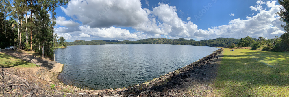 Lake Baroon and the surrounding forests, a main water reservior in ...